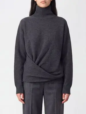 RÓHE High Neck Jumper In Wool With A Relaxed Fit And Dropped Shoulders - Grey