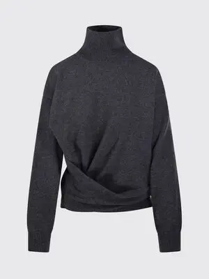 RÓHE High Neck Jumper In Wool With A Relaxed Fit And Dropped Shoulders - Grey