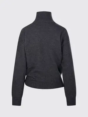 RÓHE High Neck Jumper In Wool With A Relaxed Fit And Dropped Shoulders - Grey