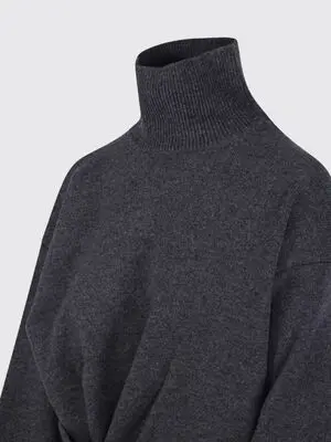 RÓHE High Neck Jumper In Wool With A Relaxed Fit And Dropped Shoulders - Grey