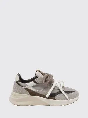 D.a.t.e. Musa Suede And Mesh Low-top Trainers With An Embossed Logo