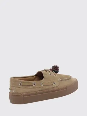 D.a.t.e. Caletta Suede Boat Shoes With Raised Apron Toe - Beige
