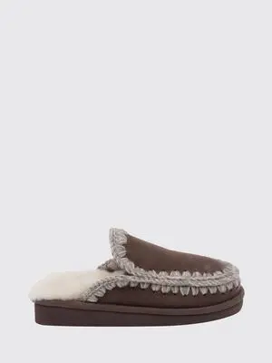 Mou Eskimo Suede Mules With Contrast Stitching And A Lightweight Eva Sole - Brown