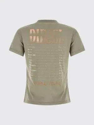 DIESEL® Slim Fit Cotton T-shirt With Rhinestones And Embroidered Logo