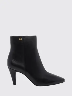 Michael Kors Daniela Leather Ankle Boots With Stiletto Heel And Mk Logo