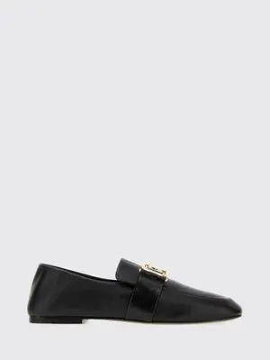 LANVIN Smooth Leather Loafers With Metal Logo On The Penny Bar