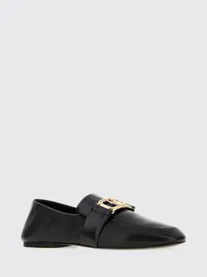 LANVIN Smooth Leather Loafers With Metal Logo On The Penny Bar