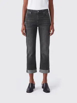 7 For All Mankind Stretch-denim Cuffed Cropped Slim Fit Jeans