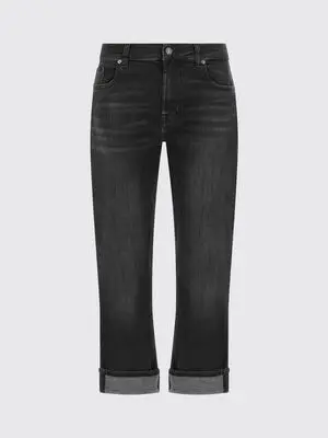 7 For All Mankind Stretch-denim Cuffed Cropped Slim Fit Jeans