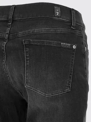 7 For All Mankind Stretch-denim Cuffed Cropped Slim Fit Jeans