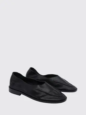 Hereu Juliol Grained Leather Ballet Flats With Round Toe And Raised Apron