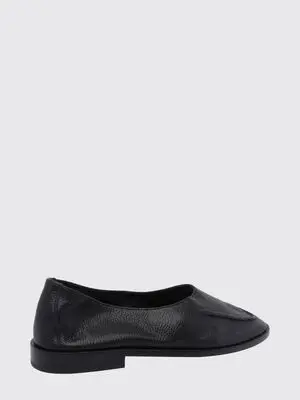 Hereu Juliol Grained Leather Ballet Flats With Round Toe And Raised Apron