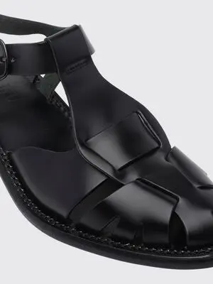 Hereu Pesca Perforated Calfskin Sandals With Medium Heel And Ankle Strap