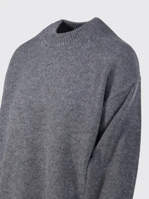 BY MALENE BIRGER Relaxed Fit Wool Crewneck Jumper With Dropped Shoulders - Grey