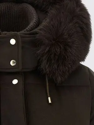 MOORER Attica Short Quilted Down Jacket With Hood And Fur Collar