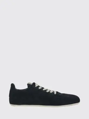 Rick Owens Low-top Suede Leather Sneakers With Rubber Sole - Black