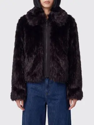 Mackage Nanny Short Faux Fur Jacket With Classic Collar - Black 1