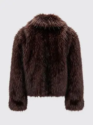 Mackage Nanny Short Faux Fur Jacket With Classic Collar - Black