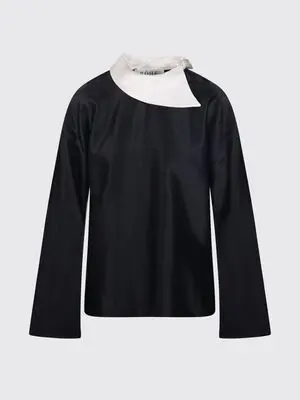 RÓHE Crew Neck Viscose Satin Blouse With Long Sleeves And Dropped Shoulders