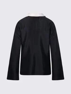 RÓHE Crew Neck Viscose Satin Blouse With Long Sleeves And Dropped Shoulders