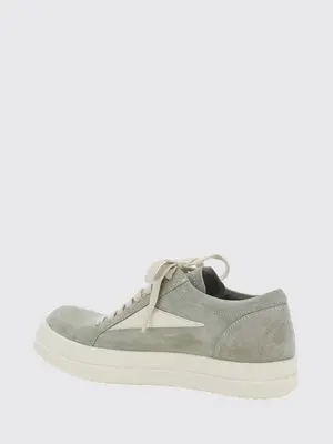 Rick Owens Vintage-style Striped Linen And Suede Low-top Sneakers - Grey