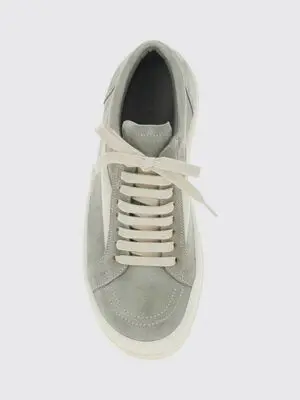 Rick Owens Vintage-style Striped Linen And Suede Low-top Sneakers - Grey