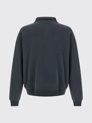 Brunello Cucinelli Cotton Polo Sweatshirt With Applied Crest Patch - Blue