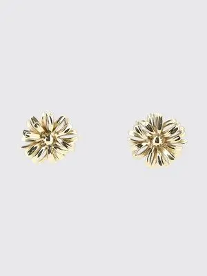 Dries Van Noten Floral-shaped Earrings In Chrome-plated Brass