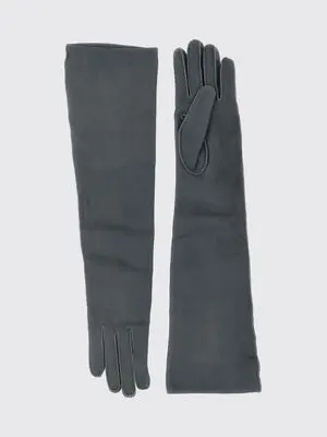 Agnona Calfskin Nappa Leather Gloves With Exposed Stitching