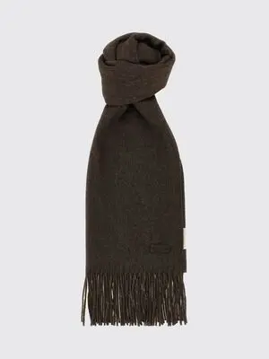 Agnona Silk And Cashmere Scarf With Fringed Edges - Brown