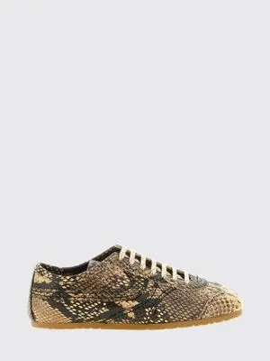 Dries Van Noten Python-print Calfskin Leather Low-top Sneakers - Beige