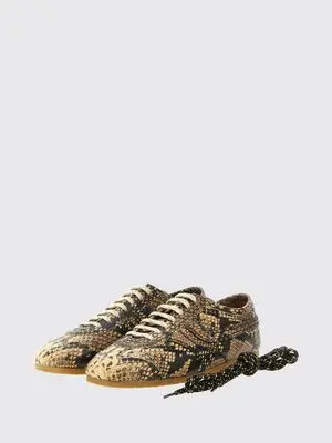 Dries Van Noten Python-print Calfskin Leather Low-top Sneakers - Beige