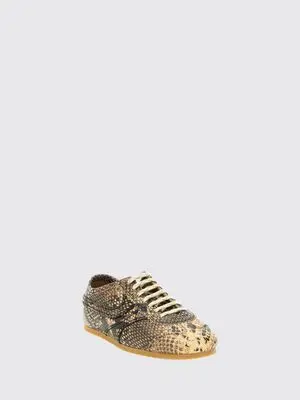 Dries Van Noten Python-print Calfskin Leather Low-top Sneakers - Beige