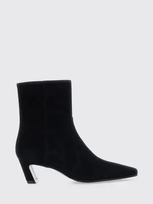 STUART WEITZMAN Suede Ankle Boots With Flared Mid-heel