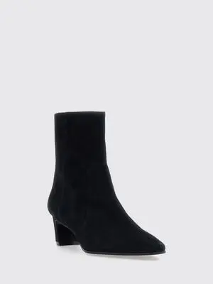 STUART WEITZMAN Suede Ankle Boots With Flared Mid-heel