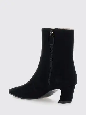 STUART WEITZMAN Suede Ankle Boots With Flared Mid-heel