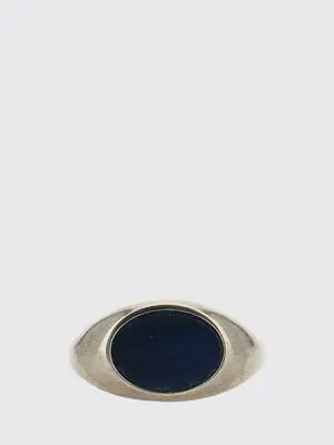 Dries Van Noten Oval Stone Ring In Brushed Brass