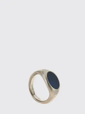 Dries Van Noten Oval Stone Ring In Brushed Brass