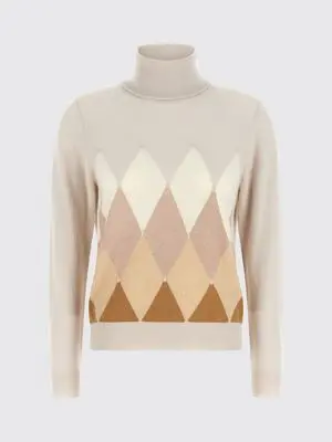 BALLANTYNE Argyle Pattern 100% Cashmere Turtleneck Jumper