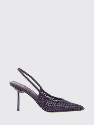 LE SILLA Gilda Crystal-embroidered Satin And Mesh Slingback Pumps