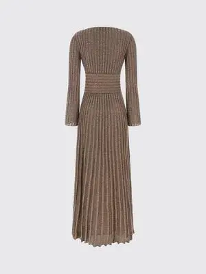 Missoni Long-sleeved V-neck Lurex Knit Long Dress