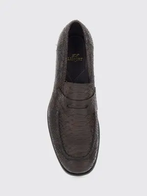 LIDFORT Python-print Cowhide Leather Penny Loafers