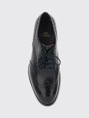 LIDFORT Smooth Leather Wingtip Brogue Derby Shoes