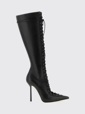 LE SILLA Colette Lace-up Knee-high Boots In Smooth Lambskin Leather
