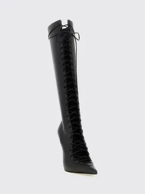 LE SILLA Colette Lace-up Knee-high Boots In Smooth Lambskin Leather