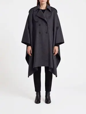 RÓHE Double-breasted Wool And Cashmere Coat With Asymmetric Hem - Grey