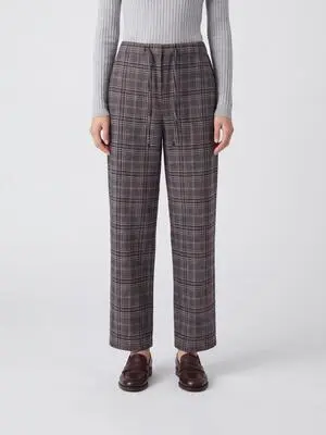 Max Mara Prince Of Wales Virgin Wool Wide-leg Trousers