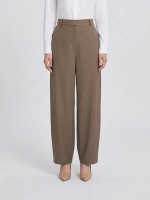 BY MALENE BIRGER High-waisted Wide-leg Recycled Viscose-blend Trousers - Beige