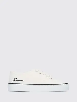 Jacquemus Féfé Cotton Canvas Trainers With Contrasting Embroidered Logo