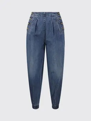 DARKPARK High-waisted Baggy Jeans In Cotton Denim With Pleats